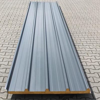 China Rockwool Sandwich Panel 1000mm Width PU Sealed Thermal Acoustic Insulation 90-150kg/m3 for sale