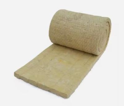 China 50mm Wire Mesh Stone Wool Roll - Class A1 Fire Rated Mineral Wool Insulation with ≤0.044 W/mK Thermal Conductivity for sale