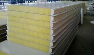 China Customized Length Pu Foam Glasswool Glass Wool Sandwich Panel Fireproof for sale
