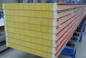 China 1M Wide Fireproof Glass Wool Sandwich Panel - Grade A Fire Resistance, 0.30-0.69 W/m²K Thermal Conductivity for sale