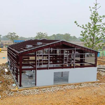 China Prefabricated Steel Structure Warehouse with EPS Rockwool PU Sandwich Panel Roof Cladding for sale