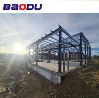China Prefab Steel Warehouse Building 100m Clear Span Q345B Steel Structure for Commercial Industrial Construction for sale