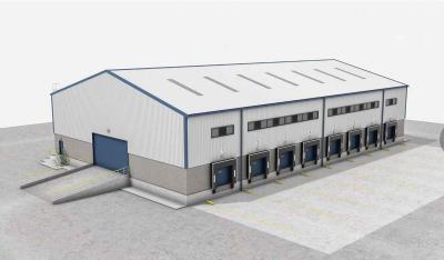 China Custom Steel Structure Warehouse Building Q235 Q355 ASTM A572 20m Clear Span Industrial for sale