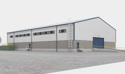 China Prefabricated Steel Structure Building Customized Metal Frame Workshop Warehouse 60m Clear Span for sale