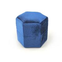 China G119 Blue Velvet Hexagonal Ring Packaging Box Luxury Jewelry Gift Box for sale
