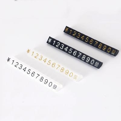China Golden Silvery Black Number Letter Cube Tag Holder Display Stand For Jewelry Store for sale