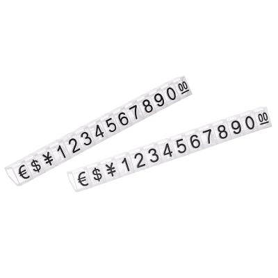 China Spot Strip Digital Jewelry Tags Display Number For White Dollar Euro Transparent Black for sale
