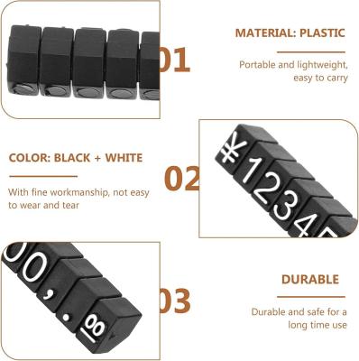 China Assembly Jewelry Pricing Display Cube Plastic Tag Dollar Numeral Cubes Stand for sale