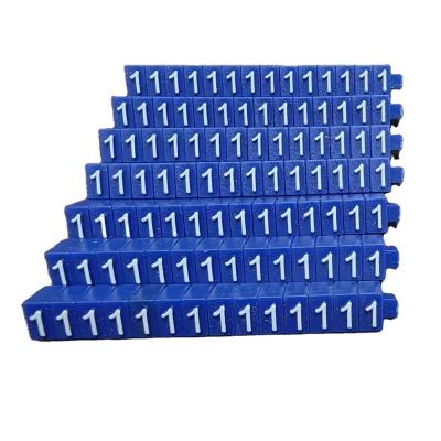 China Blue Acrylic Sign Holder Jewelry Display Dollar Pricing Label for sale