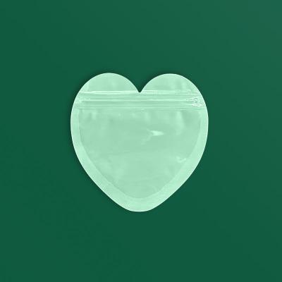 China Green Macaron Heart Self-Seal Jewelry Bags Gift Packaging Pouch 100 Pack for sale