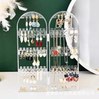 China Two-Panel Jewelry Display Screen Stand Transparent Colour For Earring Necklaces Bracelets Rings for sale