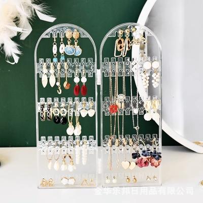 China Two-Panel Jewelry Display Screen Stand Transparent Colour For Earring Necklaces Bracelets Rings for sale