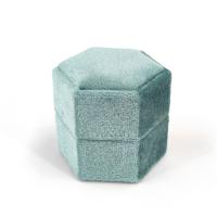 China Custom G84 Lake Blue Velvet Ring Packaging Box for Jewelry Gift Box Product Weight 0.035kg for sale