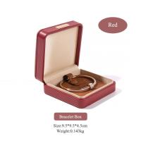 China Red High Quality PU Leather Jewelry Packaging box Elegant Jewelry Storage Gift Box for sale
