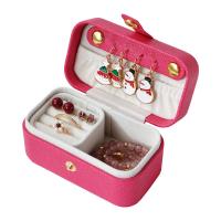 China Pearlescent Rouge Red Mini Travel Jewelry Organizer Box , Portable Small Display Cases For Jewelry for sale