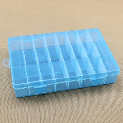 China Compact and Versatile Blue 24 Grid Plastic Organizer Box with Removable Dividers for sale