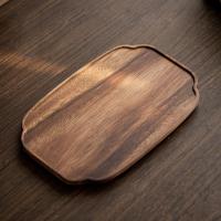 China Walnut Wood Jewelry Display Tray Vintage Floral Shape Organizer Crabapple Blossom Design for sale