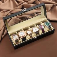 China Luxury 6 Slot Watch and Bracelet Storage Box Elegant Organizer Display Case for Valuables and Fine Jewelry Collections for sale