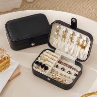 China Square Medium Travel Jewelry Organizer Box with Velvet Lined Interior and Secure Closure for sale