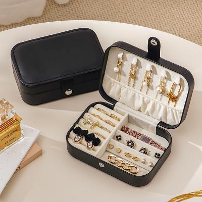 China Square Medium Travel Jewelry Organizer Box with Velvet Lined Interior and Secure Closure for sale
