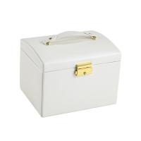 China PU Leather 3 Layer Jewelry Box with Mirror Large Capacity Storage Organizer 18 × 15 × 14 cm for sale