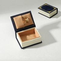 China Vintage Book Style Mini Ring Box with Premium Microfiber and Compact 4.0 × 5.6 × 2.2 cm Size for Jewelry Display for sale