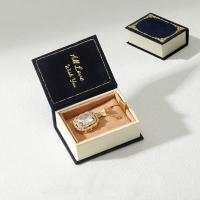 China Vintage Book Style Mini Pendant Box in Royal Blue Premium Microfiber for Jewelry Display 4.0 × 5.6 × 2.2 cm for sale