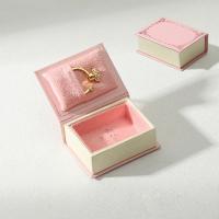 China Pink Synthetic Leather Paper Retro Book Design Ring Box Jewelry Gift Case for sale