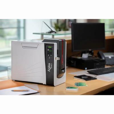 China Evolis Agilia Retransfer ID Card Printer with 600 dpi Resolution, Double-sided Printing, and 150 Cards/Hour Speed for sale