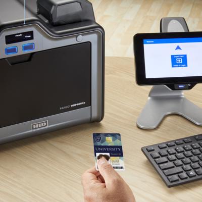 China HID FARGO HDP5000E High Definition ID Card Printer with 300 dpi Resolution and High-definition Retransfer Printing at 133 Cards per Hour for sale