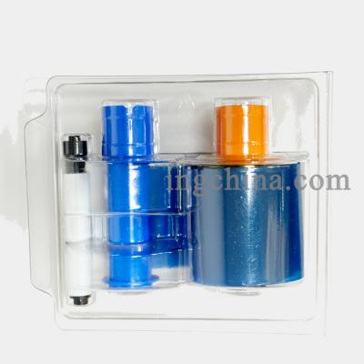 China Fargo 045200 YMCKO Color Ribbon with 500 Prints DTC4500 Compatible and Built-in Cleaning Roller for sale