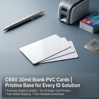 China Dust-Free CR80 Blank PVC Cards - 30 mil Thickness & Full-Bleed Printable for High-End Customizing for sale
