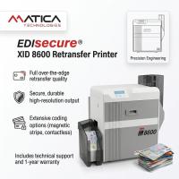 China Matica XID8600 Retransfer Card Printer with 600dpi Print Resolution for Durable PC/ABS Cards and 1000 Image Ribbon Capacity for sale