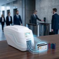 China Magicard 300NEO Duo Mag Smart Double Sided ID Card Printer Magnetic Stripe Smart Card Encoder Clix for sale