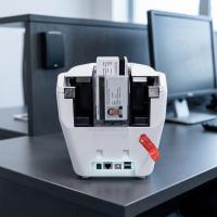 China Magicard 300NEO Uno Mag Single Sided ID Card Printer ISO 7811 Magnetic Stripe Encoder 70 Card Stacker for sale