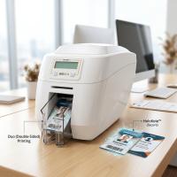China Magicard 300NEO Duo Double Sided ID Card Printer Duplex Colour Output 100 Card Input Hopper for sale