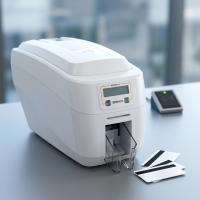 China Magicard 300NEO Uno Mag Single Sided ID Card Printer ISO 7811 Magnetic Stripe Encoder 70 Card Stacker for sale