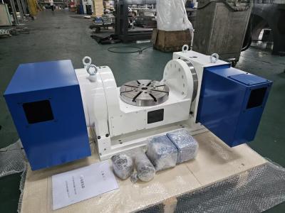 China CNC 5 Axis Rotary Table Hardened Steel Worm Gear Servo Motor O35 O230 mm H7 Bore for sale