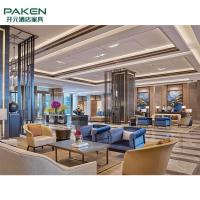 China Luxury Hilton Hotel Lobby Sofa with E0/E1 Grade Plywood Core and Fire-Resistant Foam Options for sale