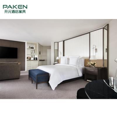 China High Gloss Finish Solid Wood Hotel Furniture Set with 1800x2000mm Bed Base and 65,000 SQM Manufacturing Facility for sale