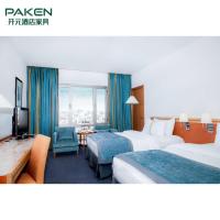 China Commercial Apartment Melamine Guest Room Sets with 2000mm Bed Frame and 2400mm Wardrobe for Hospitality Furniture for sale
