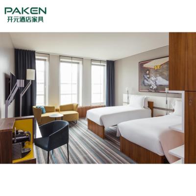 China E1 Grade Plywood Hotel Room Furniture Set with 1800x2000mm Bed Base and 2000x500x2200mm Wardrobe for 3-5 Star Hotels for sale