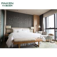 China 1800mm Contemporary Headboard Antique Villa Furniture with Oak Veneer and Solid Wood Legs for Hotel Projects for sale