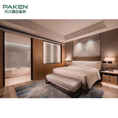 China Custom Wood Veneer Lacquer Finish Hotel Furniture - 1800x2000mm Bed Base & 2000x2200mm Wardrobe for sale