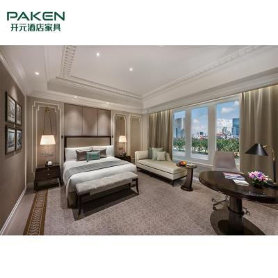 China Luxury Oakwood Hotel Suite Furniture Set with 1800mm Bed Base and 2400mm Wardrobe - Customizable Dimensions for sale