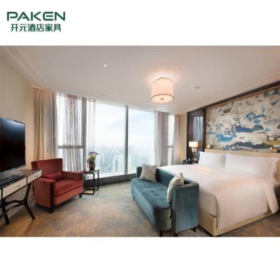 China Paken Luxury Wooden Fixed Loose Hotel Bedroom Set for sale
