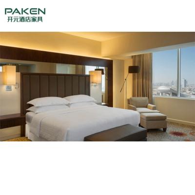 China Light Color Solid timber Hotel Bedroom Furniture for sale