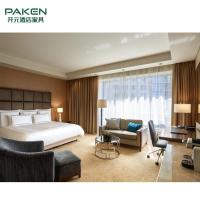 China Upholstered Hotel Suite Bedroom Sets with 5-10mm Toughened Glass and 45kg/m³ High-Density Foam for sale