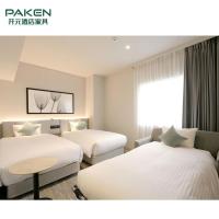 China E1 Grade Plywood Hotel Furniture Set with 1800x2000mm Bed Base and 2000x500x2200mm Wardrobe for sale