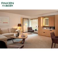 China Waterborne Paint Oak Wood Hotel Furniture Suite - 1800mm Bed Base, 2400mm Wardrobe for Holiday Inn Applications for sale
